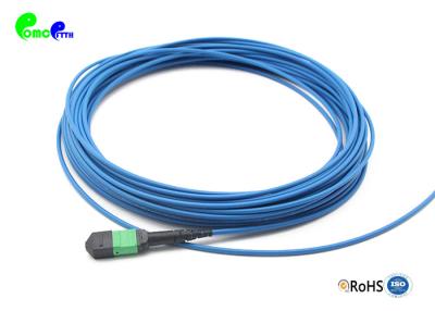 China 12 Fibers 9 / 125μm 3.0mm MTP APC female pigtail With Blue LSZH Jacket 25M For 40G / 100G Data Center for sale