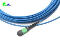 China 12 Fibers 9 / 125μm 3.0mm MTP APC female pigtail With Blue LSZH Jacket 25M For 40G / 100G Data Center for sale