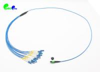 China SM 12F Fanout 2.0mm MPO Trunk Cable MPO male - LC UPC Harness Cable With LSZH Blue Cable Super Low Loss for sale