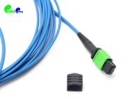 China SM 12F Fanout 2.0mm MPO Trunk Cable MPO male - LC UPC Harness Cable With LSZH Blue Cable Super Low Loss for sale