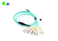 China OM3 Breakout 2.0mm MPO Trunk Cable 12F MPO Female to SC UPC With 50 / 125μm LSZH Aqua Color for sale