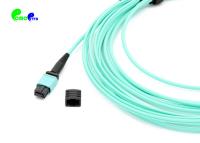 China OM3 Breakout 2.0mm MPO Trunk Cable 12F MPO Female to SC UPC With 50 / 125μm LSZH Aqua Color for sale