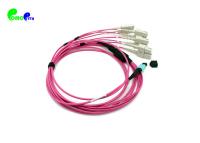 China 8F OM4 MPO Trunk Cable MPO Female to SC UPC 8F 50 / 125μm Fanout 2.0mm Magenta 5M Type B for sale