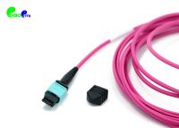 China 8F OM4 MPO Trunk Cable MPO Female to SC UPC 8F 50 / 125μm Fanout 2.0mm Magenta 5M Type B for sale