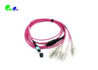 China 8F OM4 MPO Trunk Cable MPO Female to SC UPC 8F 50 / 125μm Fanout 2.0mm Magenta 5M Type B for sale