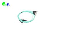 China MPO Trunk Cable OM3 8 Fibers Pre - terminated MPO Female to FC UPC OM3 8 Fibers Fanout 2.0mmWith Aque LSZH Jacket for sale
