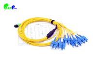 China SM 12 Fibers MPO Trunk Cable MPO Female - SC UPC Harness Cable 9 / 125μm Straight Fanout SC Duplex 0.5m Type A LSZH for sale