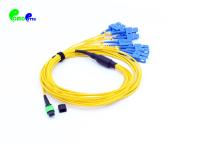 China SM 12 Fibers MPO Trunk Cable MPO Female - SC UPC Harness Cable 9 / 125μm Straight Fanout SC Duplex 0.5m Type A LSZH for sale