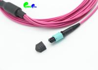 China 8cores MPO Trunk Cable OM4 MPO Female to 8 x FC UPC  50 / 125μm OM4 Fanout 2.0mm Magenta LSZH Jacket for sale