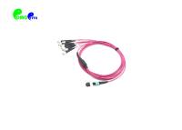 China 8cores MPO Trunk Cable OM4 MPO Female to 8 x FC UPC  50 / 125μm OM4 Fanout 2.0mm Magenta LSZH Jacket for sale