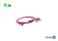 China 8cores MPO Trunk Cable OM4 MPO Female to 8 x FC UPC  50 / 125μm OM4 Fanout 2.0mm Magenta LSZH Jacket for sale