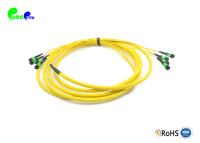 China MPO Trunk Cable Breakout 48F MPO Female 9 / 125μm With Yellow LSZH Jacket for sale