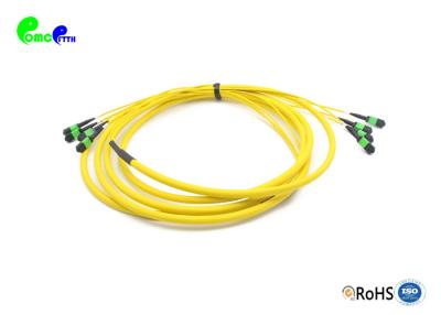 China MPO Trunk Cable Breakout 48F MPO Female 9 / 125μm With Yellow LSZH Jacket for sale