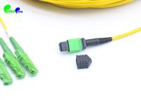 China 20 Fibers Pre - teminated MPO Trunk Cable SM MPO Female to E2000 APC 0.35dB Max Connector IL With Yellow Color for sale