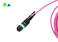 China MTP Trunk Cable OM4 12F 3.0mm MTP Female 50 / 125μm With Push / Pull Tab Magenta LSZH Jacket for sale