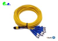 China MTP Harness cable 8F SM MTP Male to FC UPC 9 / 125 Yellow 3.0mm OD LSZH Jacket Pre - terminated Fanout 2.0mm FC TAIL for sale
