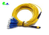 China MTP Harness cable 8F SM MTP Male to FC UPC 9 / 125 Yellow 3.0mm OD LSZH Jacket Pre - terminated Fanout 2.0mm FC TAIL for sale