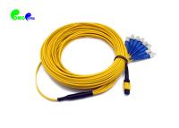 China MTP Harness cable 8F SM MTP Male to FC UPC 9 / 125 Yellow 3.0mm OD LSZH Jacket Pre - terminated Fanout 2.0mm FC TAIL for sale