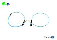 China Amored MTP Trunk Cable OM3 / OM4 12 / 24 Fibers 50 / 125μm MTP Female Aqua Steel Kevlar Rugged Shell For 40G / 100G for sale
