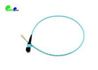 China Amored MTP Trunk Cable OM3 / OM4 12 / 24 Fibers 50 / 125μm MTP Female Aqua Steel Kevlar Rugged Shell For 40G / 100G for sale