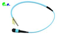 China Amored MTP Trunk Cable OM3 / OM4 12 / 24 Fibers 50 / 125μm MTP Female Aqua Steel Kevlar Rugged Shell For 40G / 100G for sale