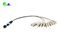 China ELite MTP Trunk Cable Fanout 0.9mm MTP Male to SC PC 12F MM With 900μm OM3 50 / 125 30cm for MPO/MTP-SC cassette /panels for sale