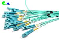 China MTP Trunk Cable OM3 Pre - terminated Duplex 24F MTP Male to LC PC 50 / 125μm Fanout 2.0mm With Aque LSZH Jacket for sale