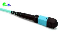 China MTP Trunk Cable OM3 Pre - terminated Duplex 24F MTP Male to LC PC 50 / 125μm Fanout 2.0mm With Aque LSZH Jacket for sale