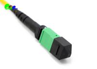 China MTP Trunk Cable Breakout 2.0mm 12F SM MTP Female to SC APC Duplex 3.0mm Jacket OD Yellow Elite Loss Type B 0.5m for sale