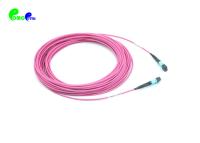 China OM4 MTP Male 24F SX 50 / 125μm MTP Trunk Cable With G651 Magenta LSZH Jacket for sale