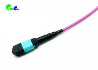China OM4 MTP Male 24F SX 50 / 125μm MTP Trunk Cable With G651 Magenta LSZH Jacket for sale