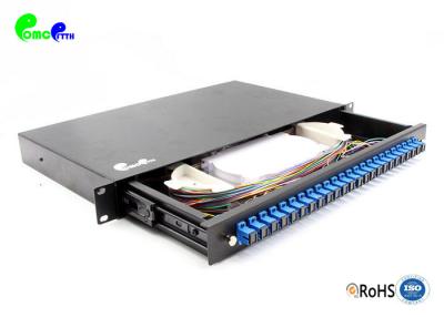 China 24 Fibers FTTH Optical Distribution Frame SC SM Simplex Full Loaded 19 Inch 1U for sale