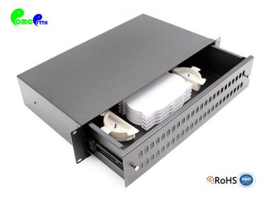China ODF Sliding Drawer Optical Distribution Frame Black CRS Material Fiber Patch Panel for sale