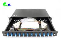 China LC 12 Ports ODF Patch Panel 253*483*1U OEM Fiber Optic Patch Panel for sale