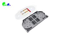 China 24 Cores Stackable fiber optic splicing tray Upturned Fiber Optic Distribution Box With White / Grey Color for sale