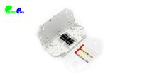 China 24 Cores Stackable fiber optic splicing tray Upturned Fiber Optic Distribution Box With White / Grey Color for sale