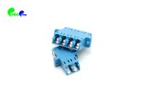 China LC Female To LC Female Quad Fiber Optic Adapter With Color Blue Internal Shutter- Full flange for sale