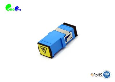 China Fiber Optic Adapter SC SM Simplex Reduced Flange With Auto Shutter High Repeatability Color Blue Adapter for sale