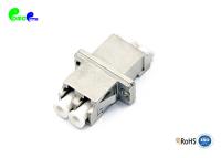 China LC SM Duplex Metal Fiber Optic Adapter With Flange Low Insertion Loss for sale