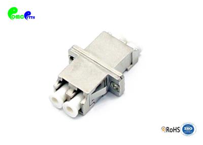 China LC SM Duplex Metal Fiber Optic Adapter With Flange Low Insertion Loss for sale