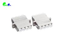 China LC Quad Metal Fiber Optic Adapter With Flange 0.2dB Low Insertion Loss for sale