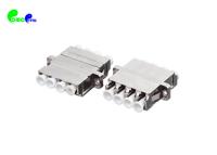 China LC Quad Metal Fiber Optic Adapter With Flange 0.2dB Low Insertion Loss for sale