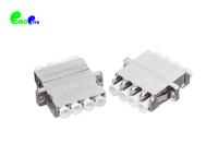China LC Quad Metal Fiber Optic Adapter With Flange 0.2dB Low Insertion Loss for sale