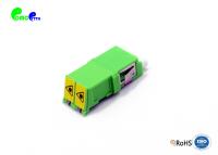 China Two Door Type LC APC Duplex Fiber Optic Adapter With Integrated Outer Shutter Color Green for sale
