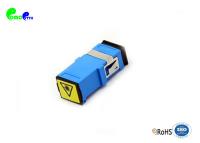 China SC UPC SM Simplex Fiber Optic Adapter Blue Plastic Auto-shutter With reduced Flange IL < 0.2dB for sale