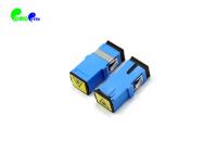 China SC UPC SM Simplex Fiber Optic Adapter Blue Plastic Auto-shutter With reduced Flange IL < 0.2dB for sale