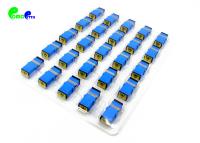 China SC UPC SM Simplex Fiber Optic Adapter Blue Plastic Auto-shutter With reduced Flange IL < 0.2dB for sale