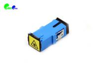 China SC UPC SM Simplex Fiber Optic Adapter Blue Plastic Auto-shutter With reduced Flange IL < 0.2dB for sale
