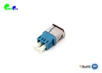 China LC UPC SM Duplex Fiber Optic Adapter With Metal Shell And Auto - Shutter With Reduced Flange for sale