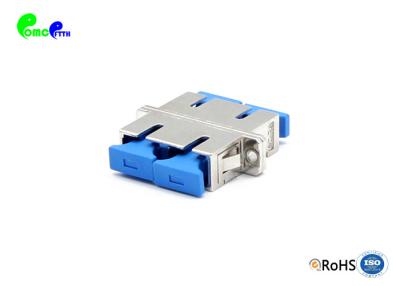 China SM SC UPC Duplex Metal Fiber Optic Adapter With Flange 0.2dB Low Insertion Loss for sale